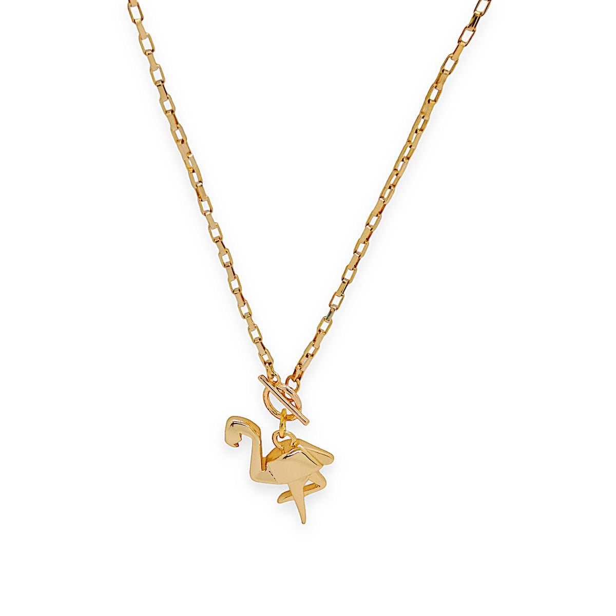 Origami 3D Flamingo Vintage Chain Necklace – VALERIE CHIC